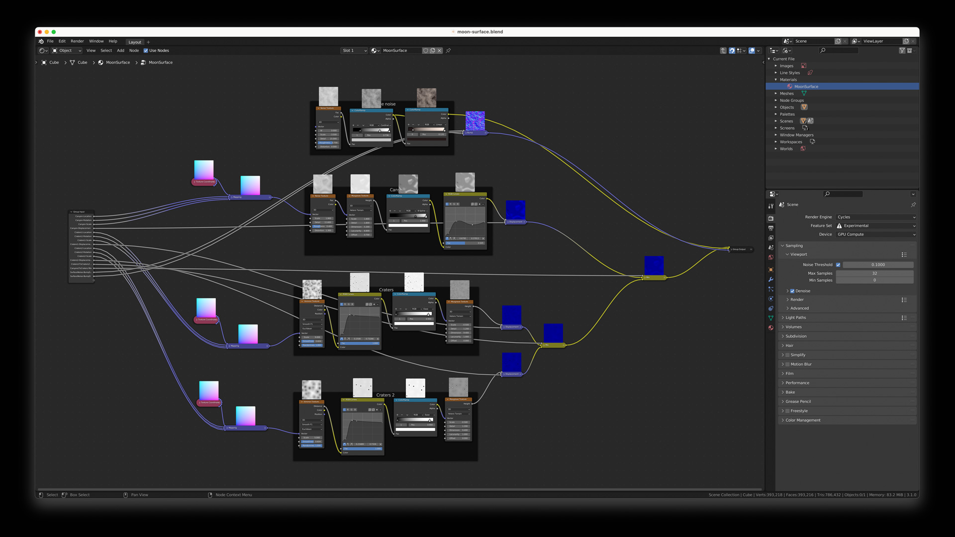 Blend Swap | Moon Surface - Procedural Shader